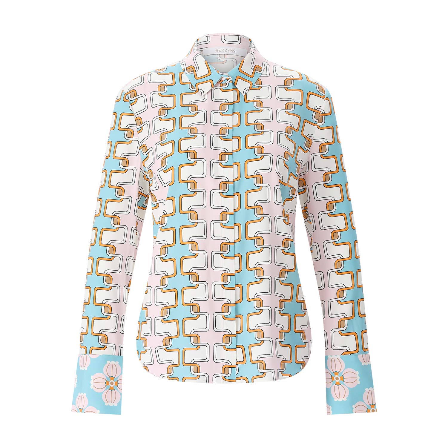 Herzen's Angelegenheit: Seidenbluse mit Muster - jetzt online kaufen!